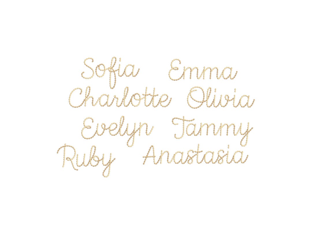 Needlework Script FONT Handwritten Font Hand Stitch Effect Alphabet ...