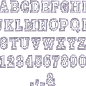Nice Sport Font Two Outlines, Double Outline Alphabet Machine ...