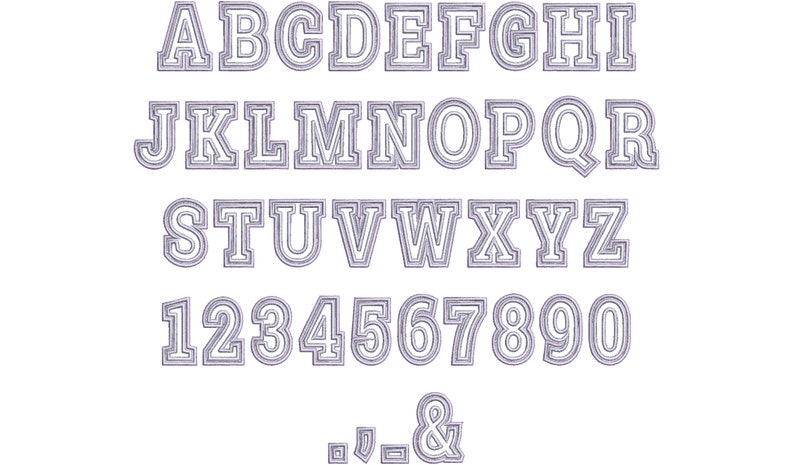Nice Sport Font Two Outlines Double Outline Alphabet Machine - Etsy