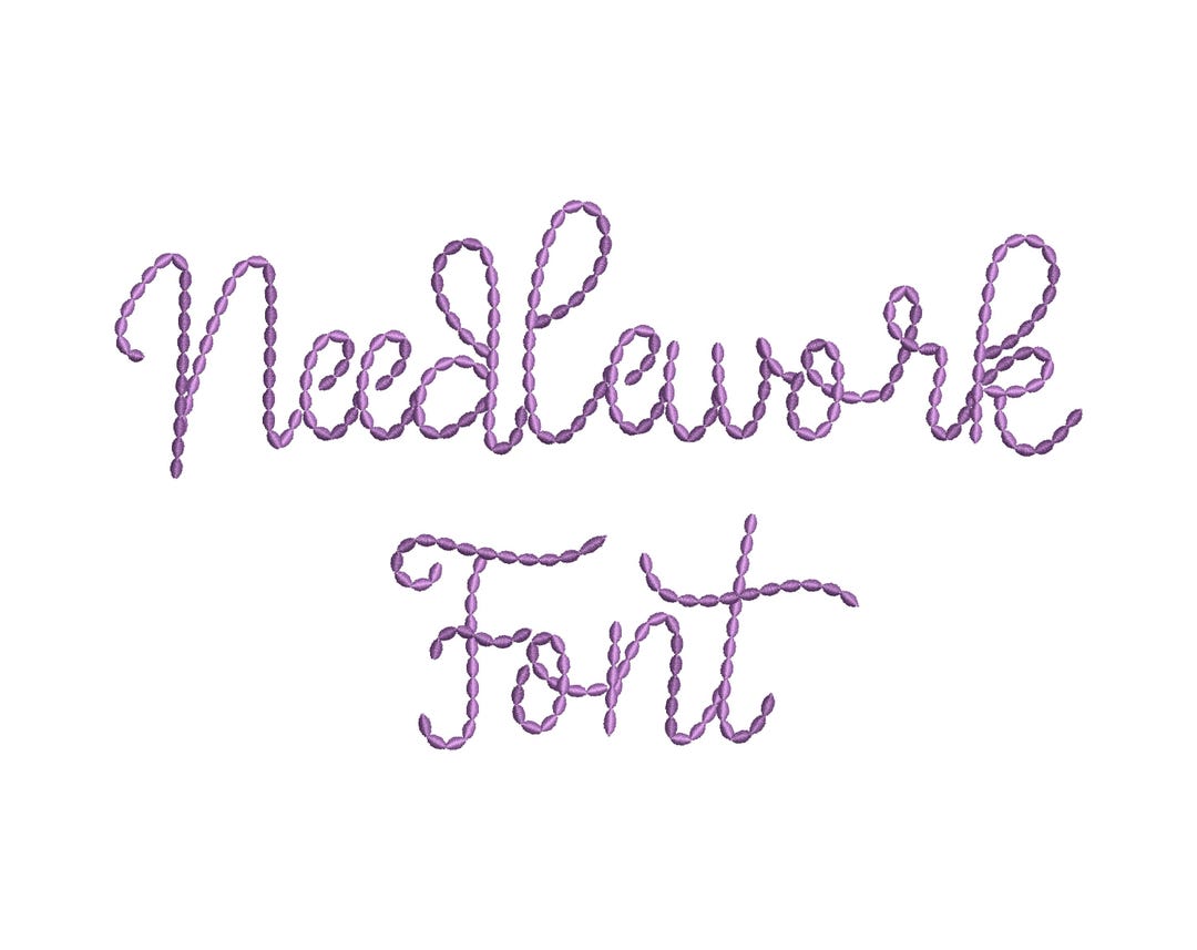 Needlework Script FONT Handwritten Font Hand Stitch Effect Kids Baby ...