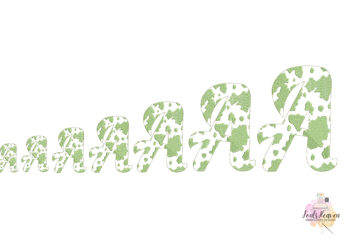 Cow Spots Cowgirl Script Handwritten Cursive Font Alphabet Machine ...
