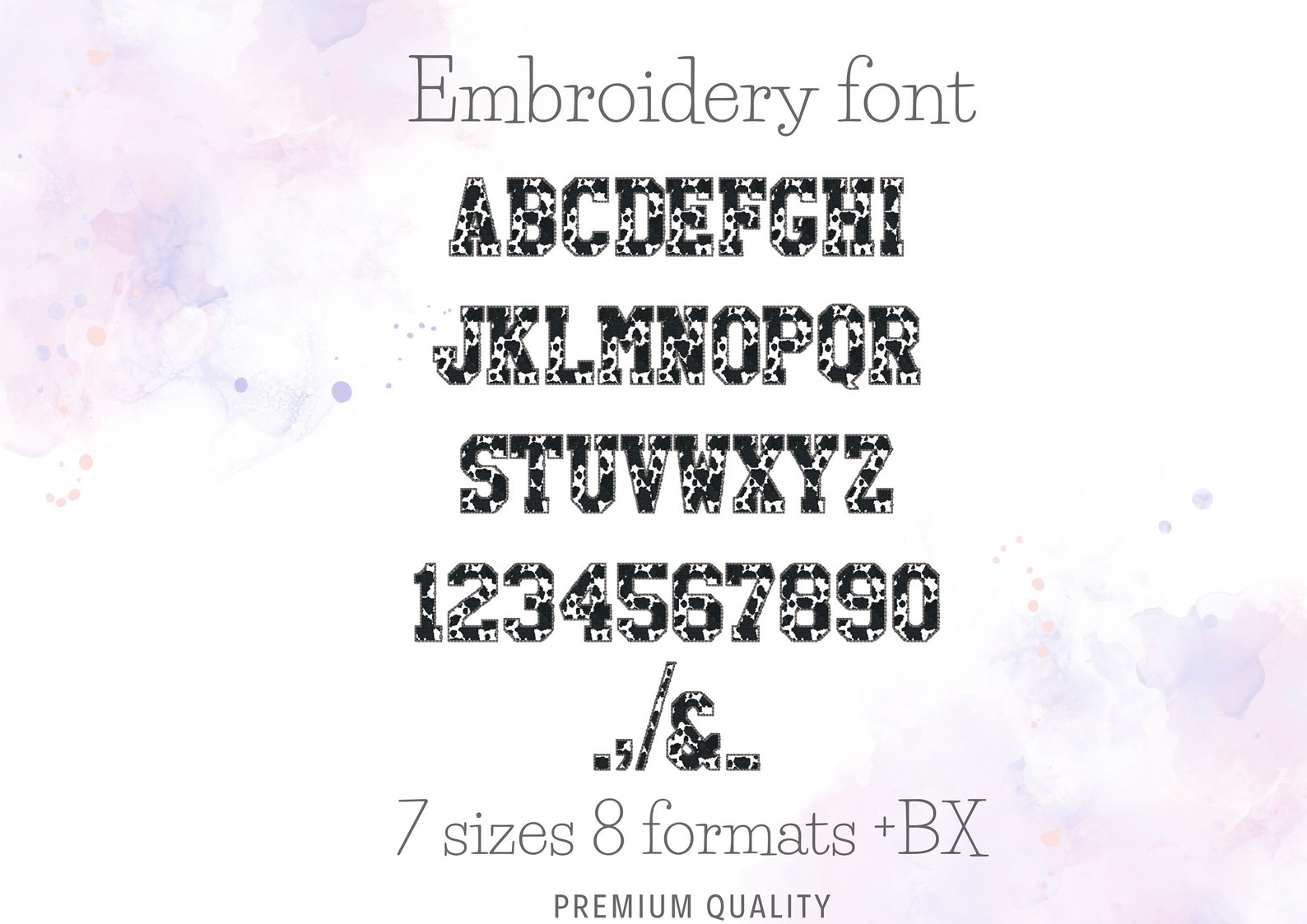 Cow Spots Cowboy Block Athletic Outline Font Alphabet Machine ...