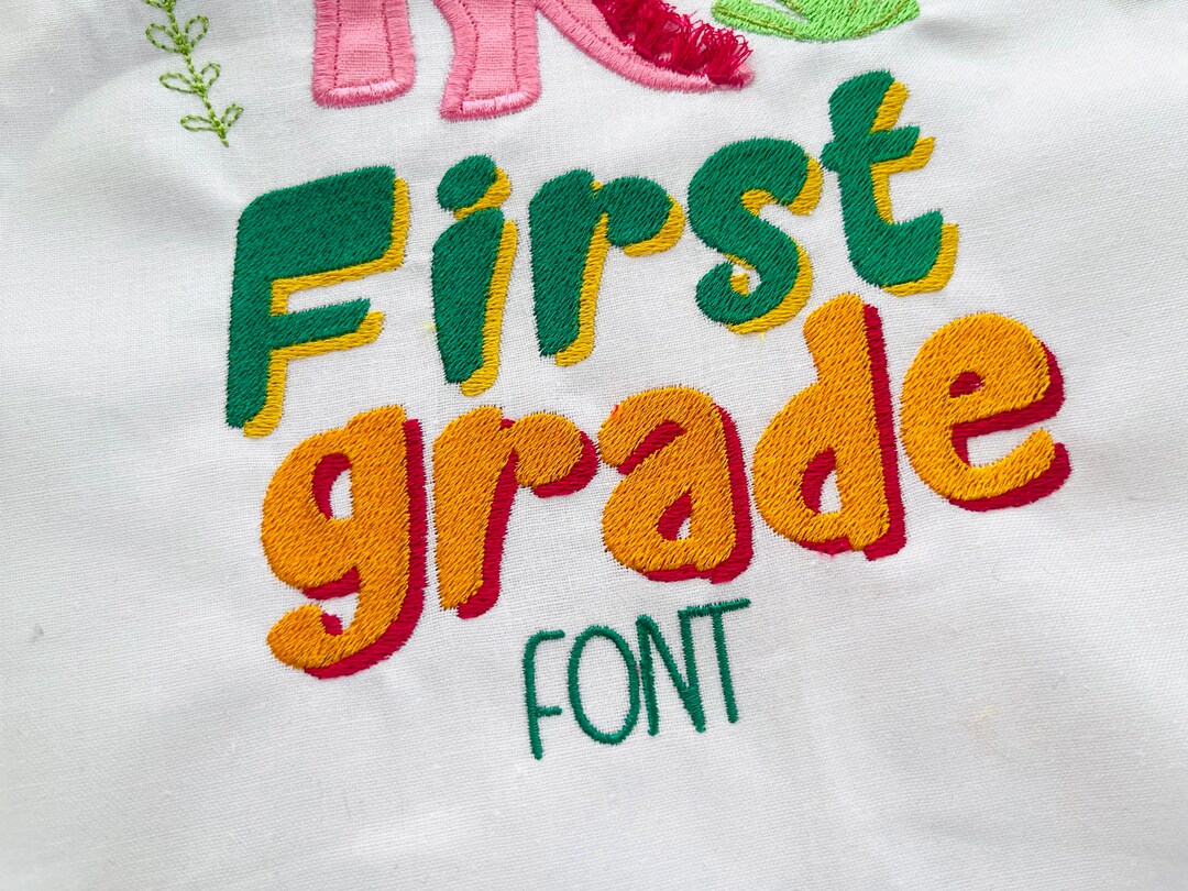 Good Vibes Retro Groovy Hippie Shadow Font Alphabet Machine Embroidery ...