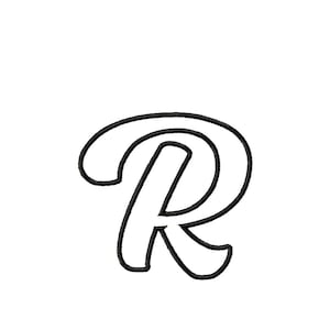 Retro Outline Script Handwritten Cursive Font Alphabet Letters Machine ...