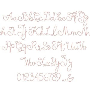 Pearl Stitch Script Handwritten Cursive Font Alphabet Machine ...