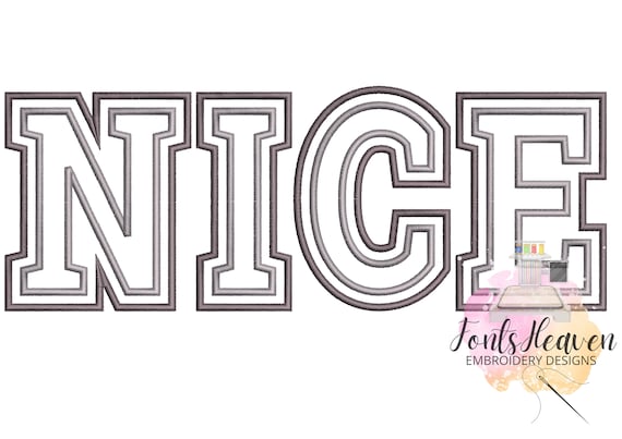 Nice Sport Font Two Outlines Double Outline Alphabet Machine - Etsy Canada