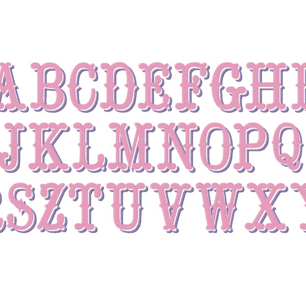 Shadow Embroidery Font - Etsy