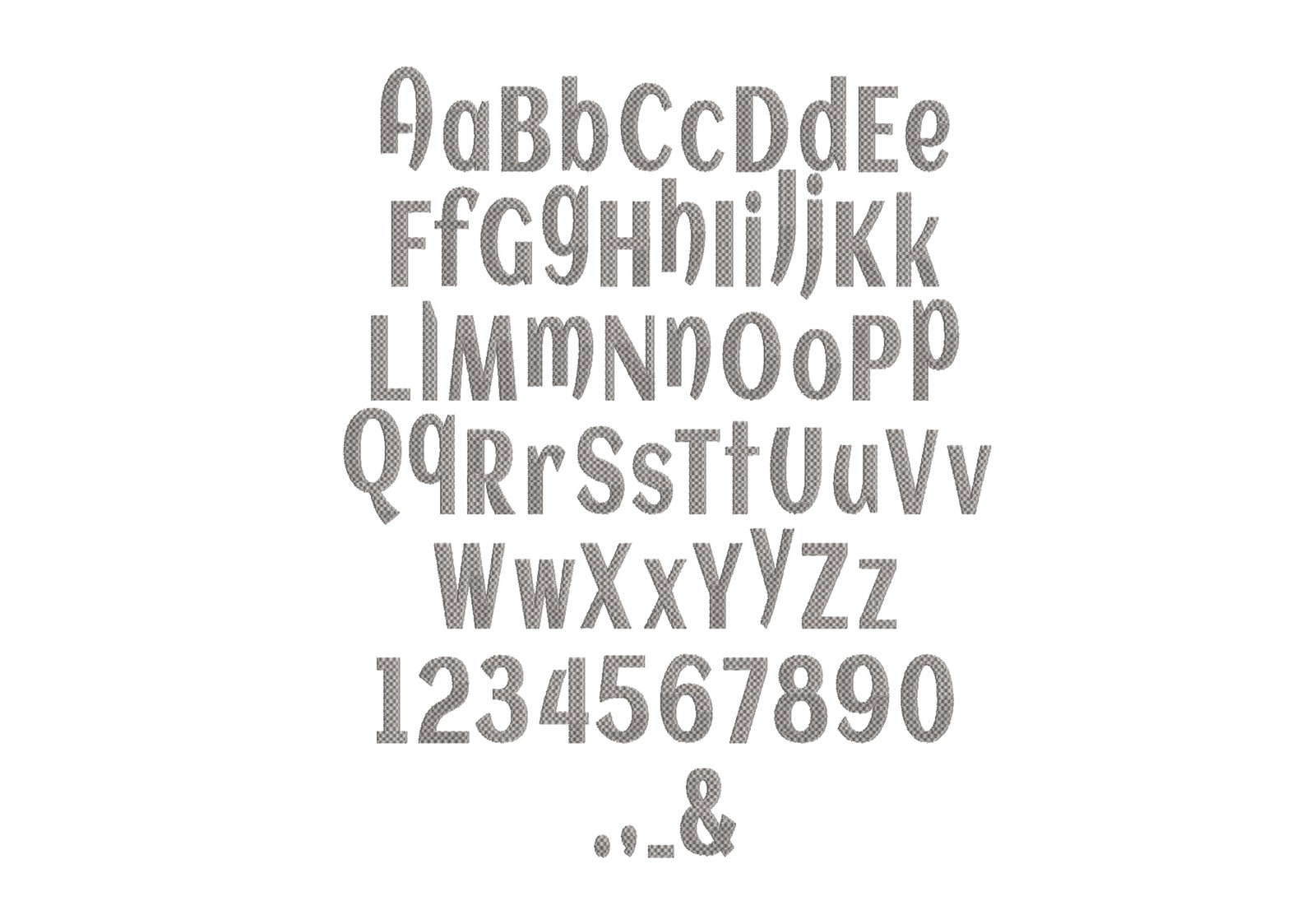Retro Fill Stitch Textured Font Attractive Alphabet Letters Machine ...
