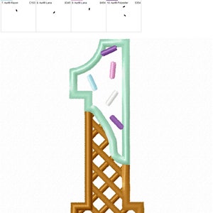 Ice-cream Numbers Applique Ice Cream Birthday Number 0-9 Assorted Sizes ...