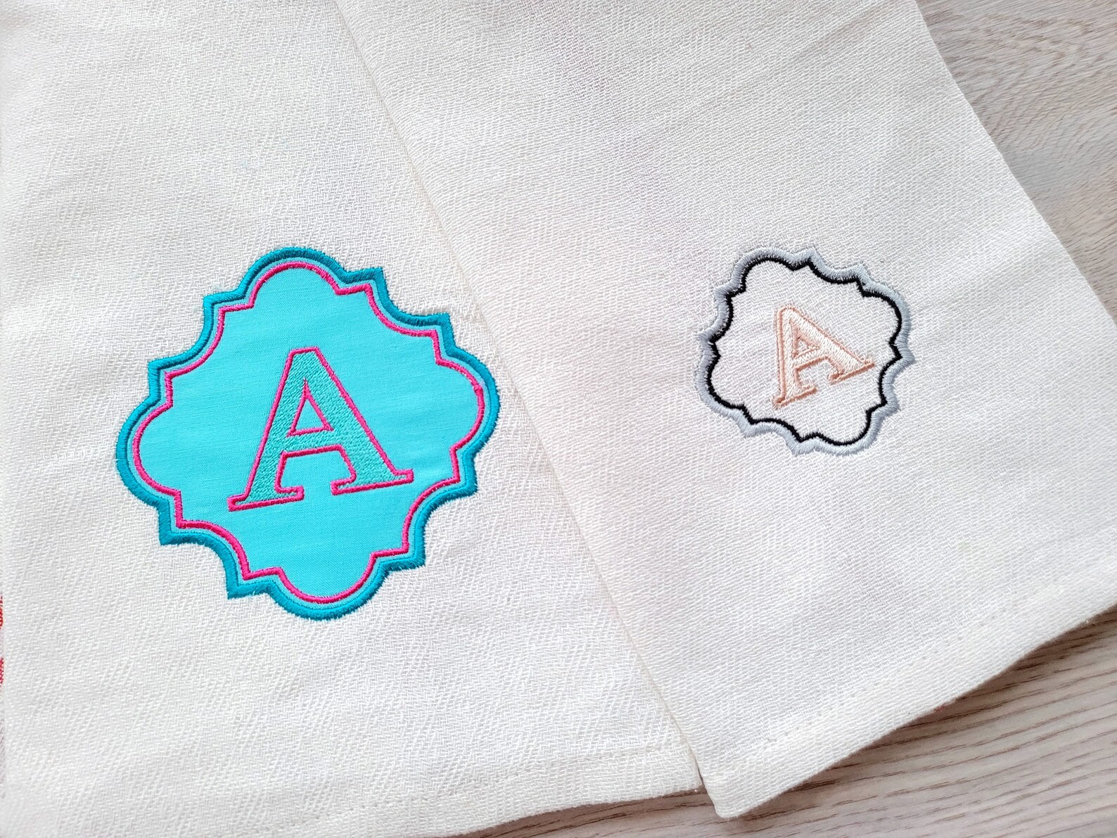 Classic Monogram Frame Applique and Monogram Font Alphabet | Etsy