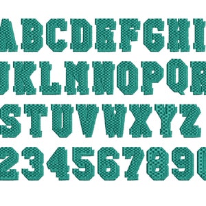 Preciosa Waffle Block Varsity Collegiate Drop Shadow Font Alphabet ...