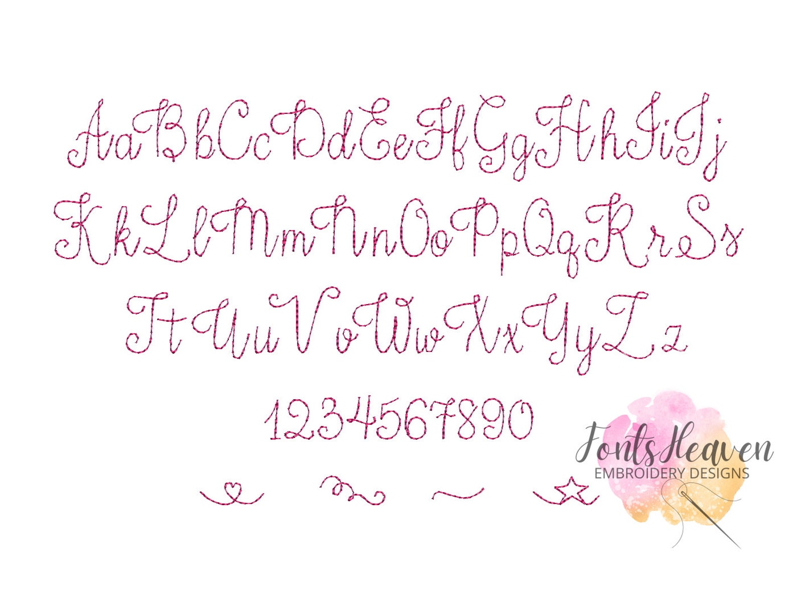 Bean Stitch Script Handwritten Cursive Font With Tails & - Etsy
