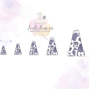 Cow Spots Cowboy Block Athletic Outline Font Alphabet Machine ...