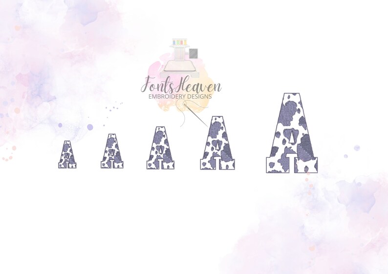 Cow Spots Cowboy Block Athletic Outline Font Alphabet Machine ...