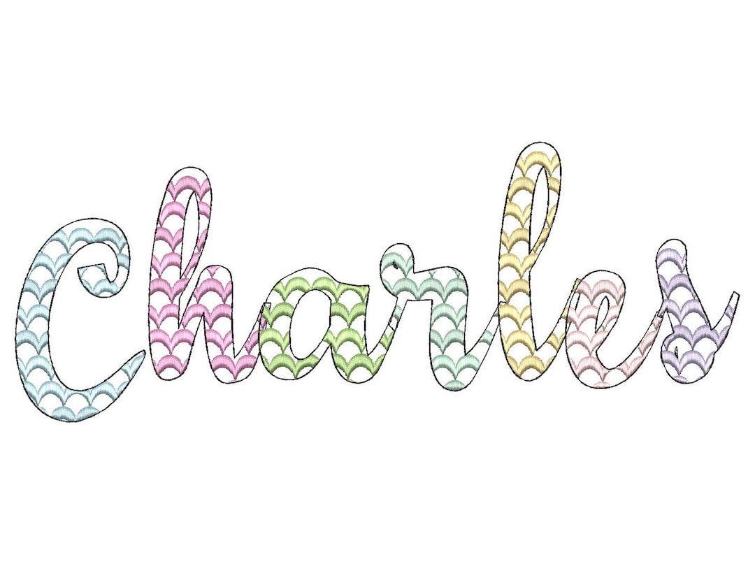Scalloped FONT Script Alphabet Letters and Numbers Machine Embroidery ...