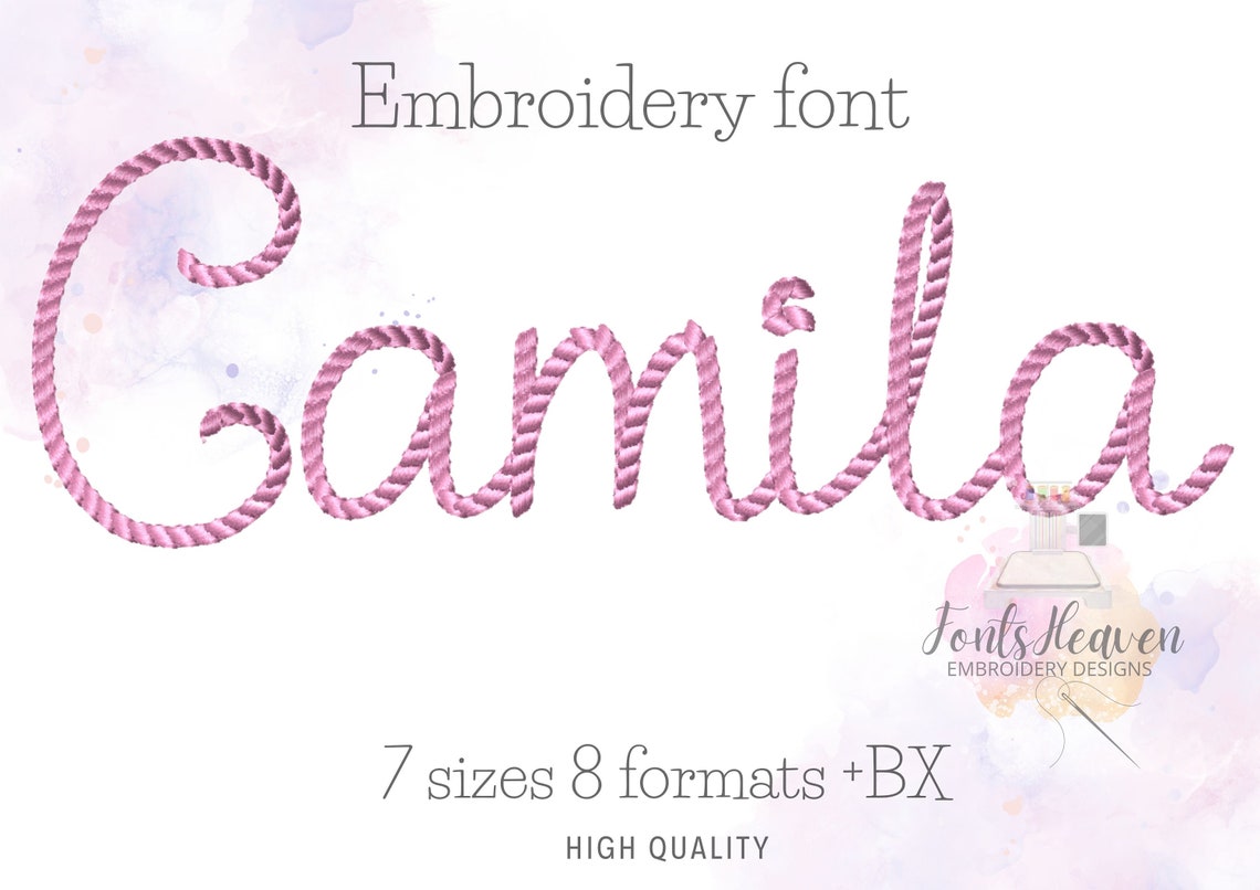Camila Modern Rope Stitch Nautical Script Handwritten Cursive Font ...
