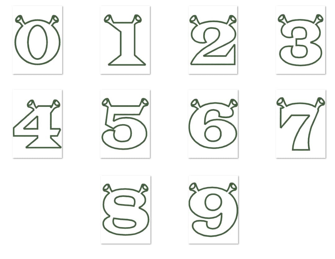 Cute Shrek Numbers Cut Files, Cut File, Cutting File File Digital Vinyl ...