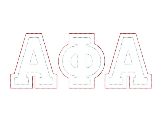 Simple GREEK Outline FONT Raggedy Edge Applique Greek Alphabet | Etsy