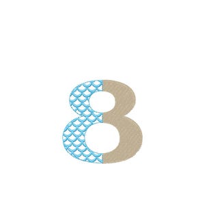 Mermaid FONT Duotone Scalloped Alphabet Monogram Fill Stitch and ...