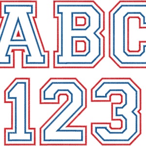 Sport Two Appliqué Font Double Outline Applique Machine Embroidery ...