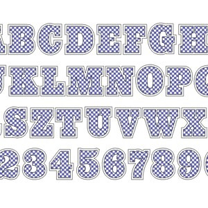 Big Double Outline Checkered Monogram Font Alphabet Letters Machine ...