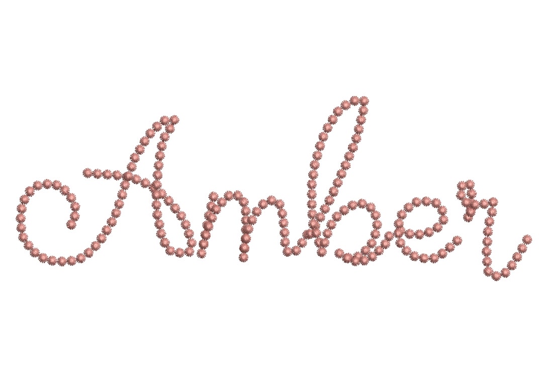 Pearl Stitch Script Handwritten Cursive Font Alphabet Machine ...