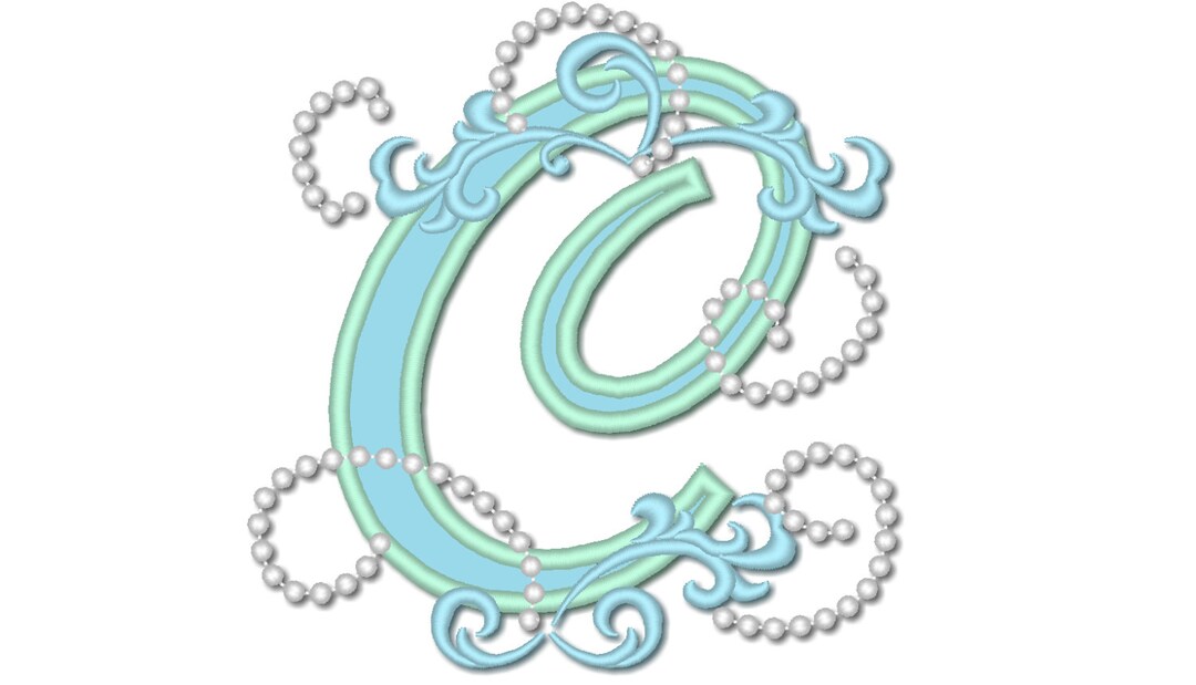 Frozen Alphabet Letter C Swirly Ice Princess Monogram Only C - Machine ...