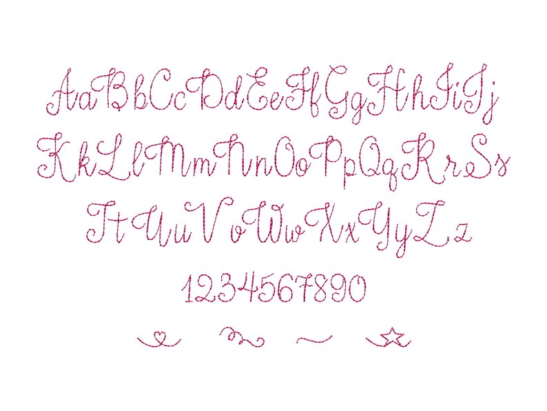 Bean Stitch Script Handwritten Cursive Font With Tails & Connections ...