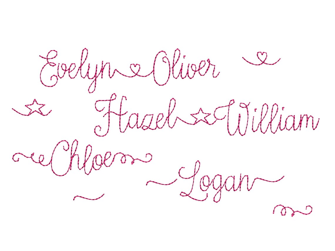 Bean Stitch Script Handwritten Cursive Font With Tails & Connections ...