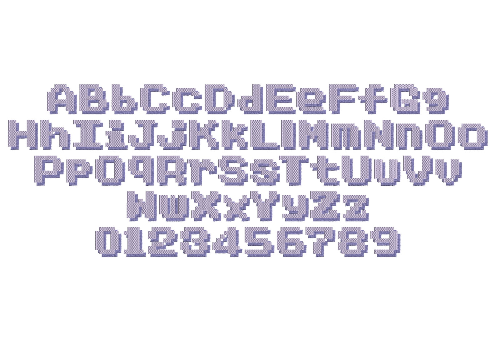 Pixel Shadow Fill Stitch Miner Brick Minecraft Font Alphabet - Etsy