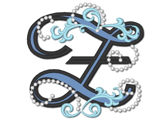 Frozen Alphabet Letter Z Swirly Ice Princess Monogram Only Z | Etsy
