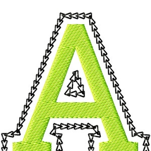 Gorgeous FONT Fill Stitch and Chain Stitch Outline Whole Alphabet A-Z ...