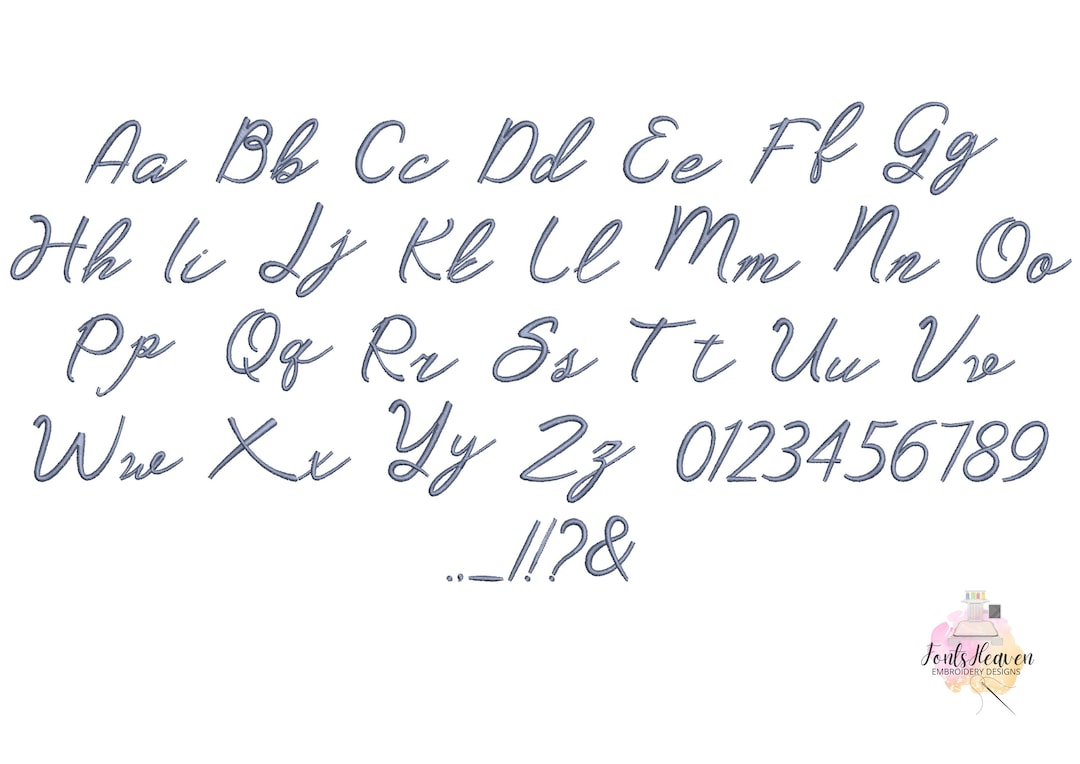 Signature Script Cursive Handwriting Font Machine Embroidery Designs ...