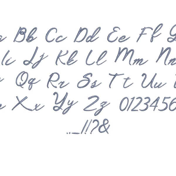 Cursive Embroidery Font - Etsy
