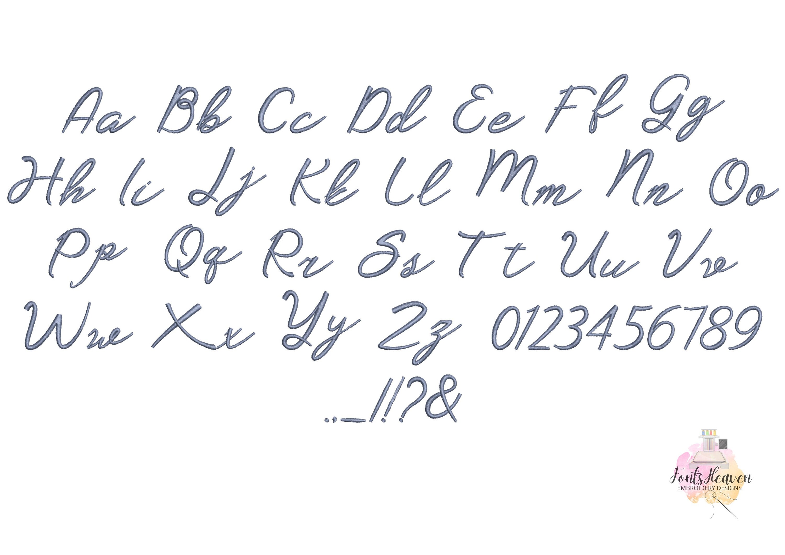 Signature Script Cursive Handwriting Font Machine Embroidery Etsy