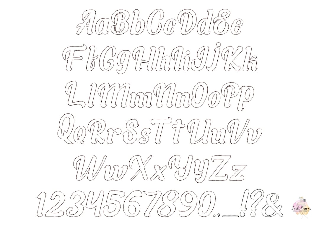 Vintage Retro Handwritten Outline Raggedy Edge Font Alphabet Letters ...