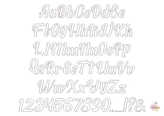 Vintage Retro Handwritten Outline Raggedy Edge Font Alphabet - Etsy