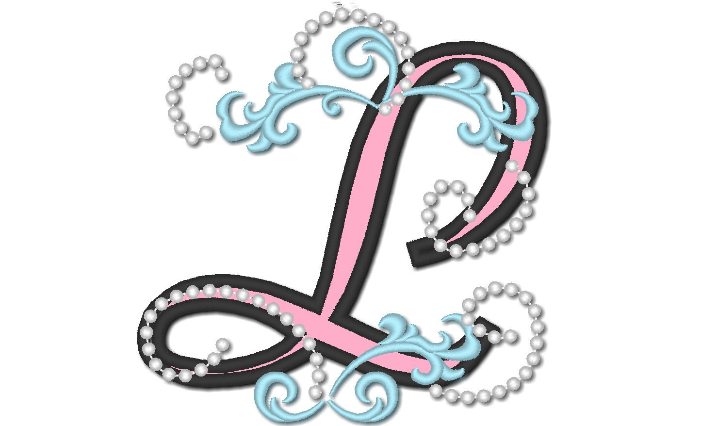 Frozen alphabet letter L swirly ice princess monogram only L | Etsy