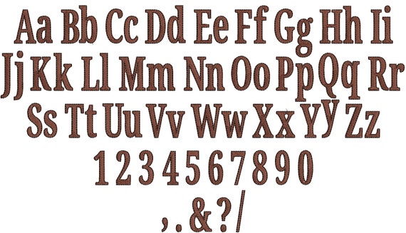 Block Font Monogram Alphabet With Outline Machine Embroidery | Etsy