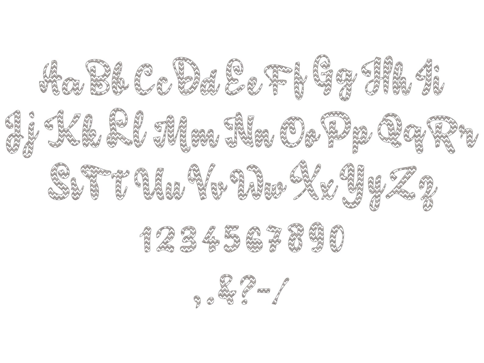 Chevron Zigzag RIC RAC FONT Script Alphabet Letters and - Etsy