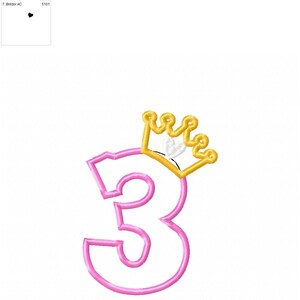 Princess Crown Birthday Numbers Kids Baby Girl T-shirt Party Outfit ...