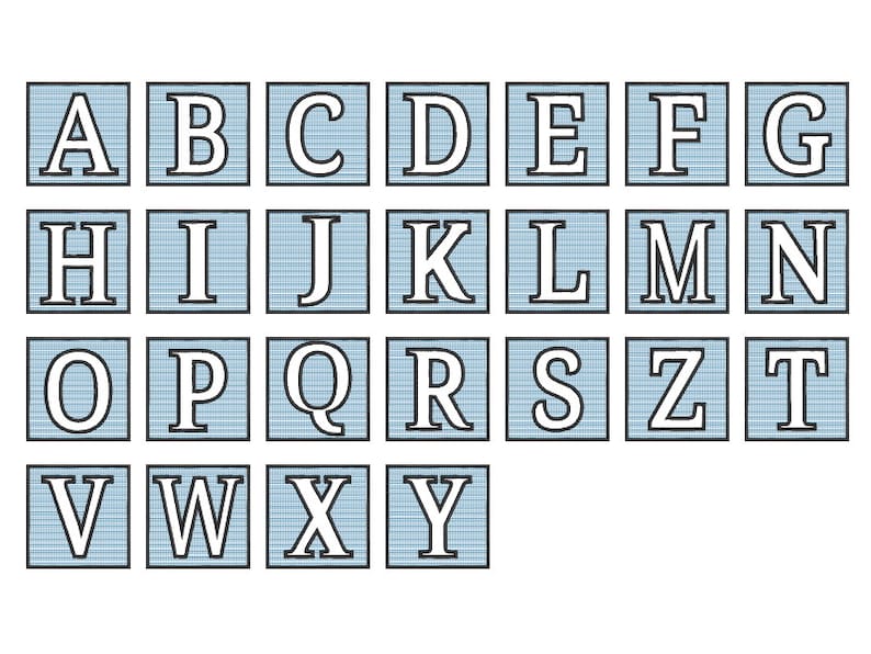 Embossed Square Shape Monogram Towel Machine Embroidery Designs A-Z ...