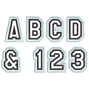 Two Layers Applique FONT Double Outline and Applique Alphabet Machine ...