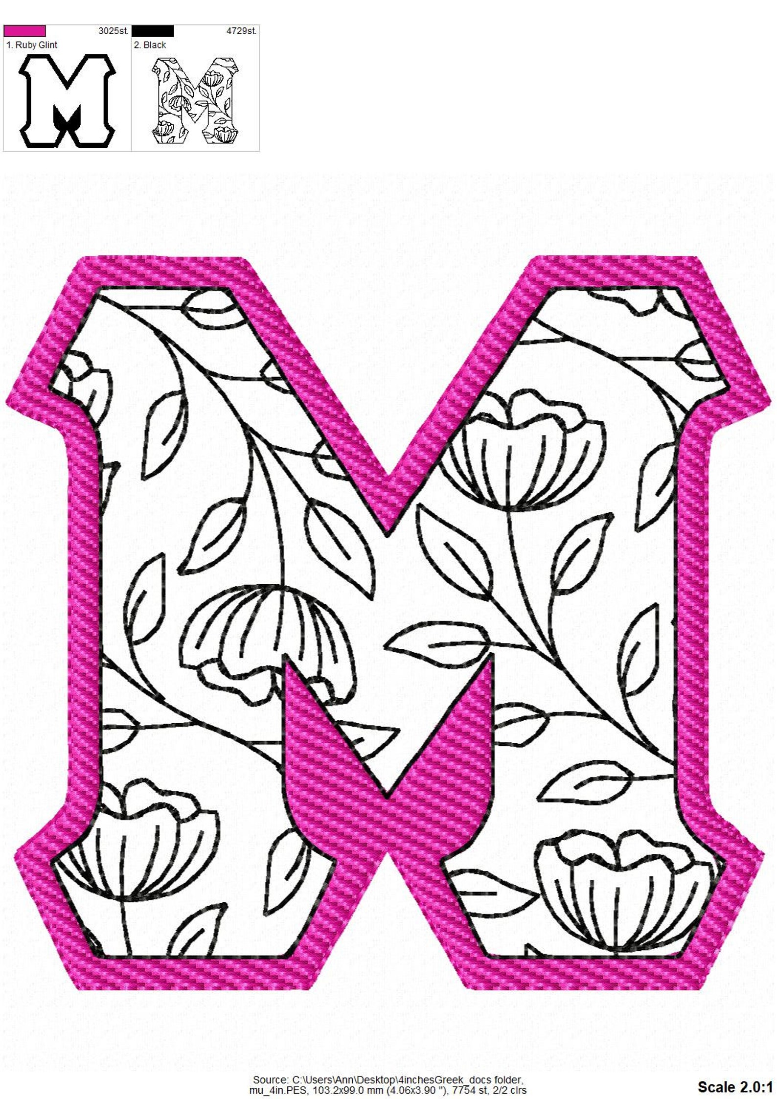 Floral GREEK FONT Light Stitch 2 Colors Greek Alphabet Letters ABC ...