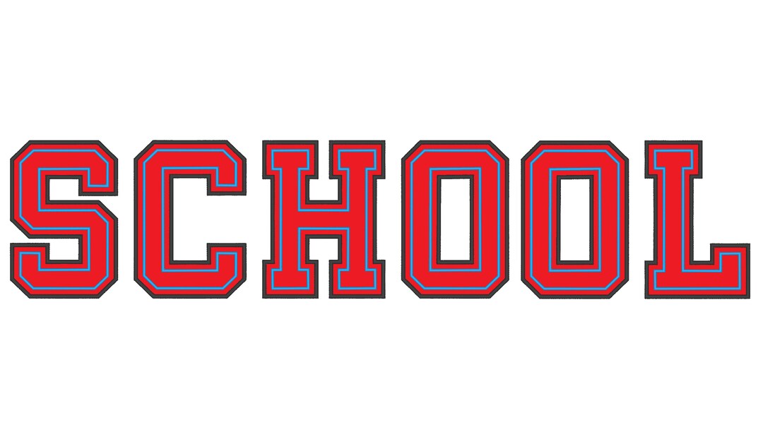 BIG Double Outline Athletic Sport High School Team Players FONT ...