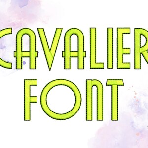 Cavalier Font Satin Stitch and Outline Alphabet Machine Embroidery ...