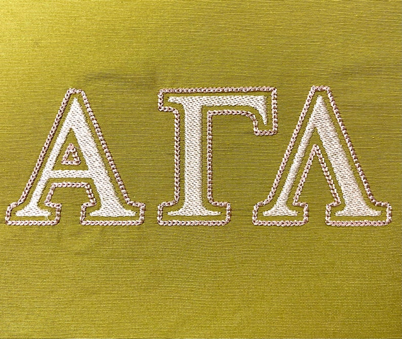 Gorgeous GREEK FONT Fill Stitch and Chain Stitch Outline Greek Alphabet ...