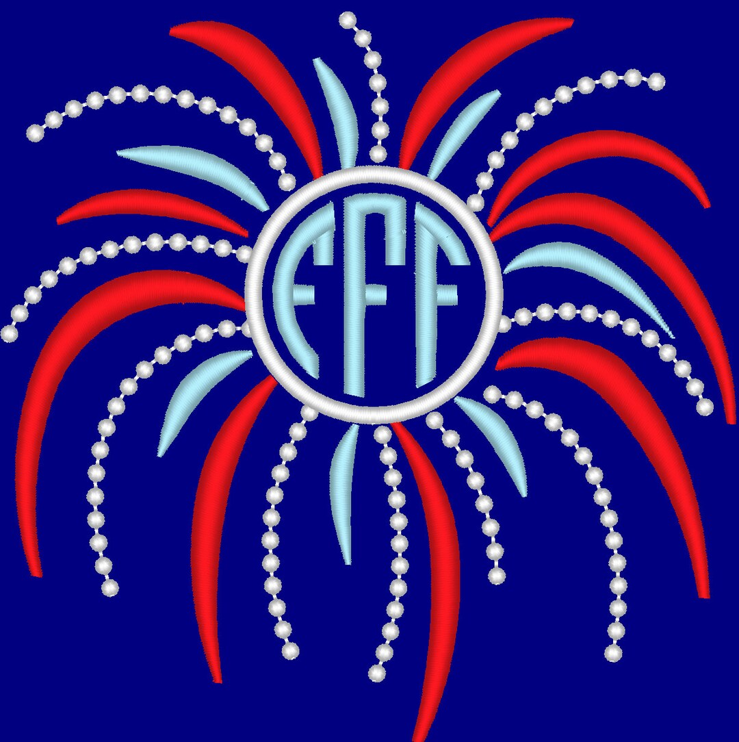 Fireworks Circle Shape Monogram Frame 4th of July, Firework Machine ...