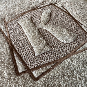 Embossed Monogram Terry Towel Machine Embroidery Designs A-Z in ...