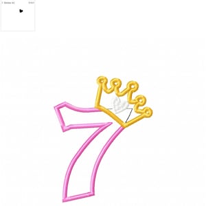 Princess Crown Birthday Number 7 SEVEN Tshirt Kids Party Outfit ...